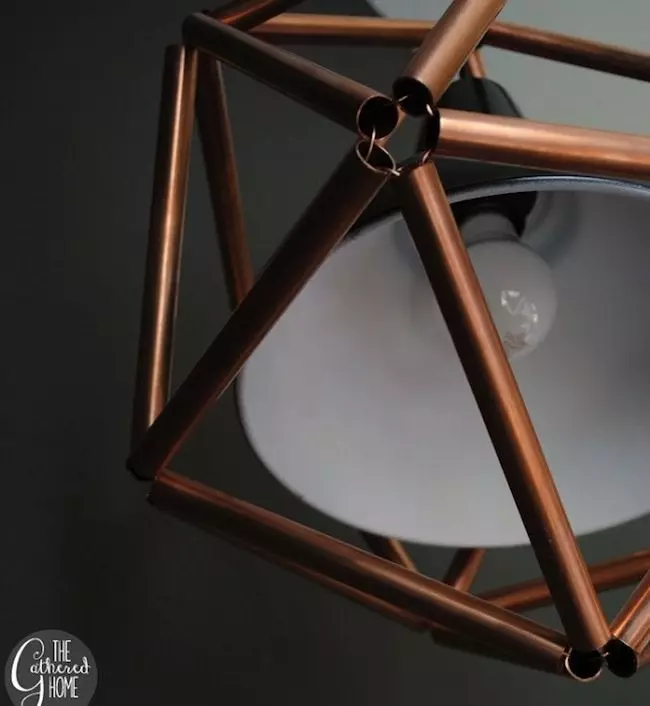 DIY کاپر پائپ Icosahedron Light - تار