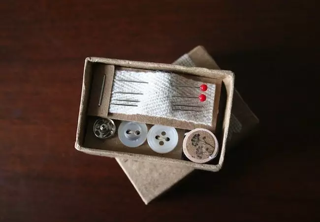 Artesanato com caixa de fósforos - Kit de costura