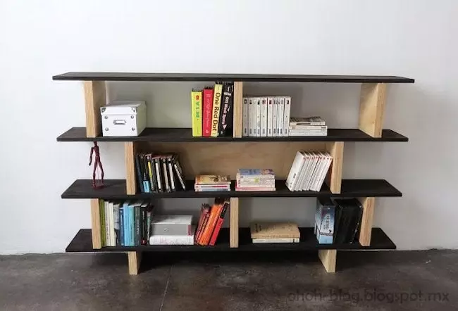 DIY plywood bookcase