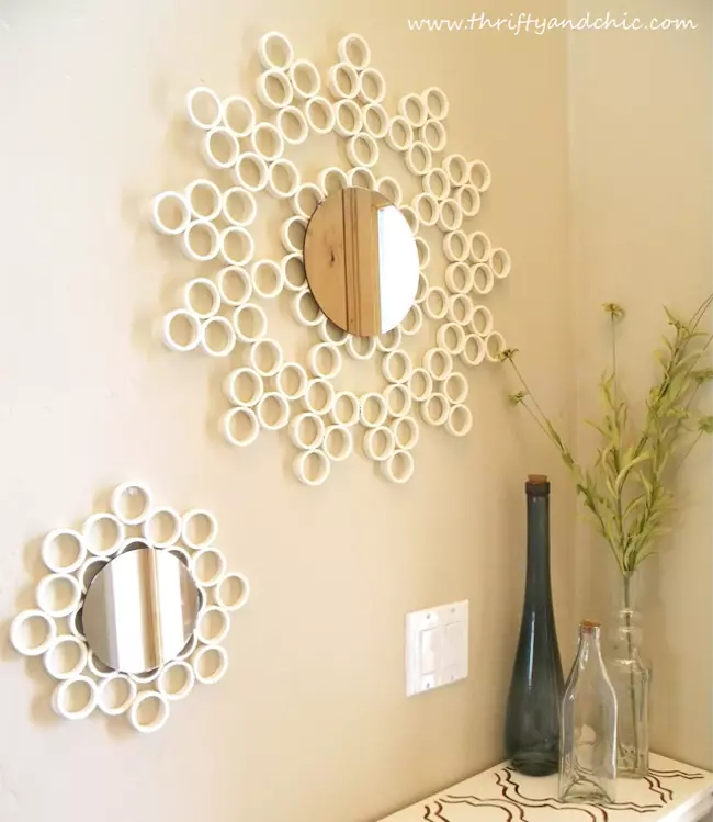 DIY PVC cauruļu spogulis