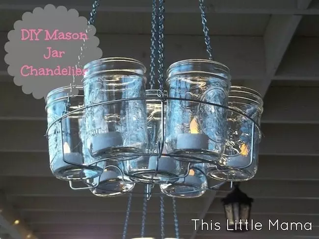 Mason Jar Chandelier DIY