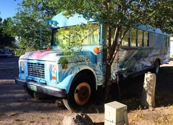 Vasca da bagno nel cortile: il bus della natura di Mystic Mike
