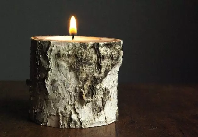 DIY svečniki - breza