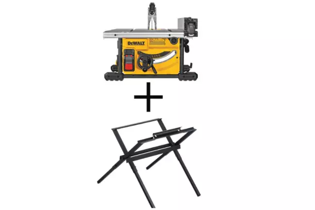 I-DEWALT 15 Amp Corded 8-1:4 in. I-Comact Jobsite Tablesaw eneBhonasi Compact Table Saw Stand