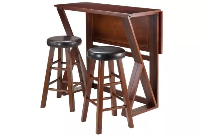 Opsi Roundup 2: 2: Winsome 3-Piece Harrington Drop Leaf High Table with Stools
