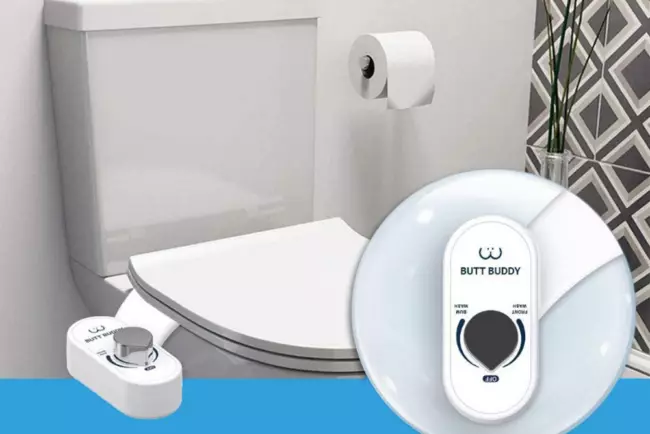 Awọn adehun Akojọpọ 12:8 Aṣayan: BUTT BUDDY Duo Alabapade Omi Bidet Igbọnsẹ Ijoko Asomọ