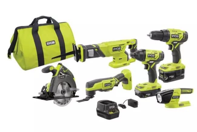 Зводка прапаноў Home Depot 11:1 Варыянт: бесправадны камплект з 6 інструментаў RYOBI ONE+