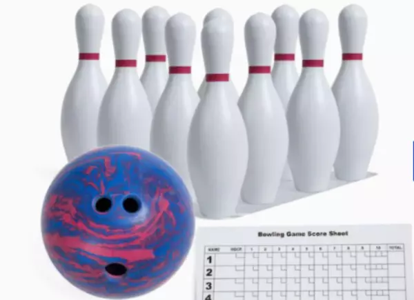 Sett ta' ballun u pinnijiet tal-bowling