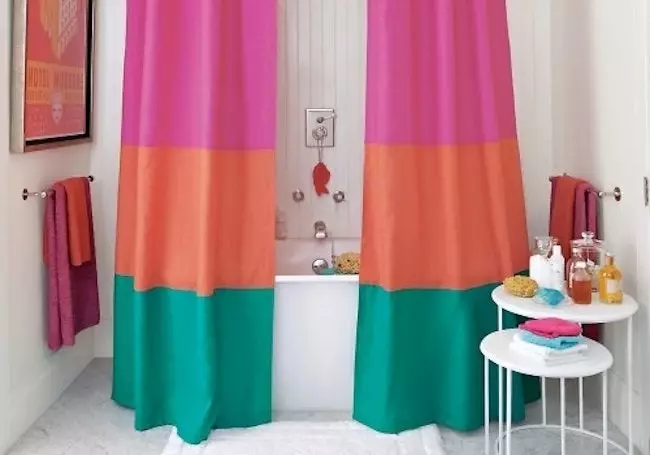 Como facer unha cortina de ducha - Color Block