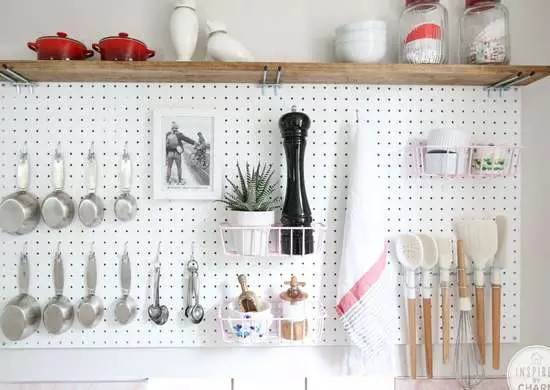 DIY Kitchen Pegboard Storage