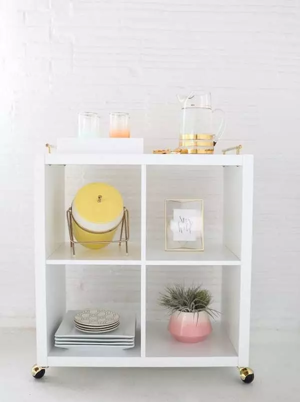 Bar Cart IKEA Shelves Hack