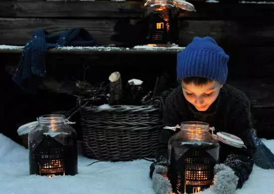 Lanternas de inverno ao ar livre