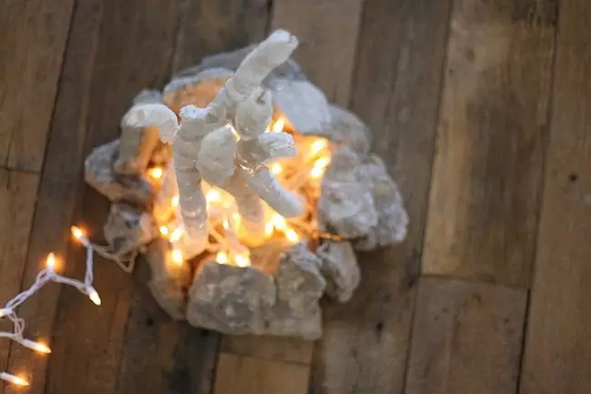 Fake Campfire - Made with String Lights